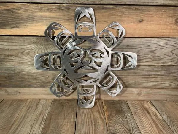 First Nations Brushed Steel Sun - Tsain-ko Native Gift Shop